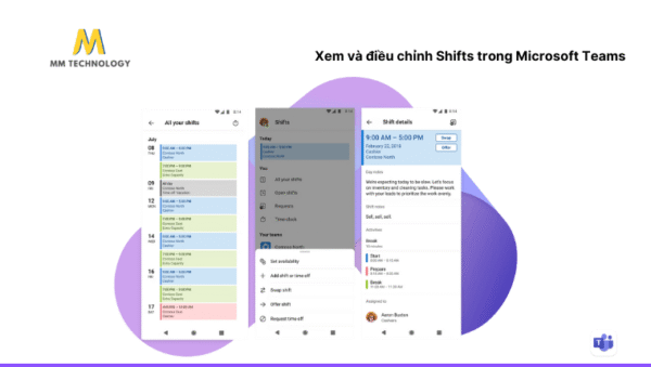 Thiết lập và quản lý ca làm việc trong Shifts Microsoft Teams